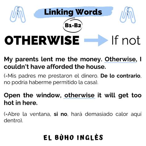 ¿cuándo Se Usa Otherwise En Inglés Y Qué Tipo De Conector Es El Búho
