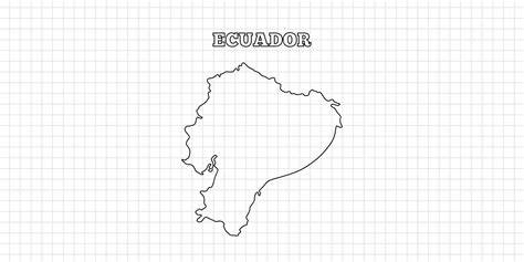 Ecuador Map Travel With Outline Simple Drawing Version Illustration
