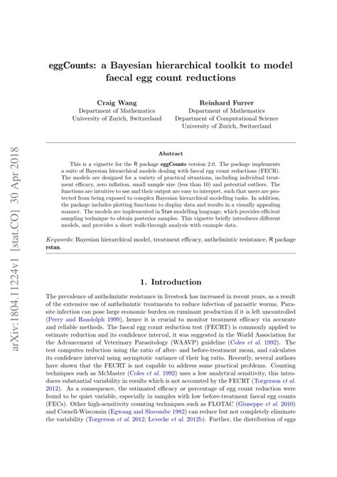 Pdf Eggcounts A Bayesian Hierarchical Toolkit To Model Faecal Egg