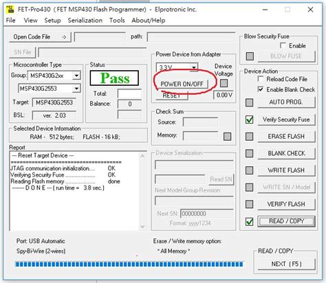 Ccsmsp430g2553 How To Set Vcc Output From Msp Fet430uif Pin1 With Ccs