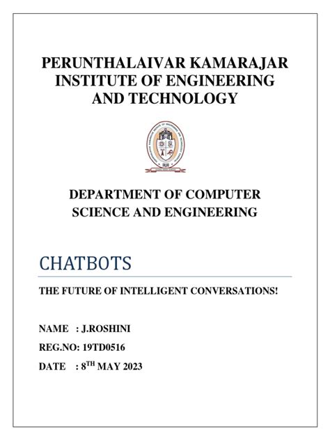 Chatbot Report Pdf Pdf Artificial Intelligence Intelligence Ai And Semantics