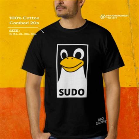 jual tshirt kaos combed 20s programmer sudo linux buku coding biru