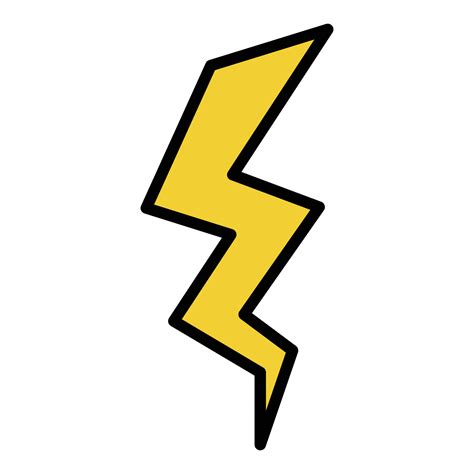 Vertical Lightning Icon Color Outline Vector 15144946 Vector Art At