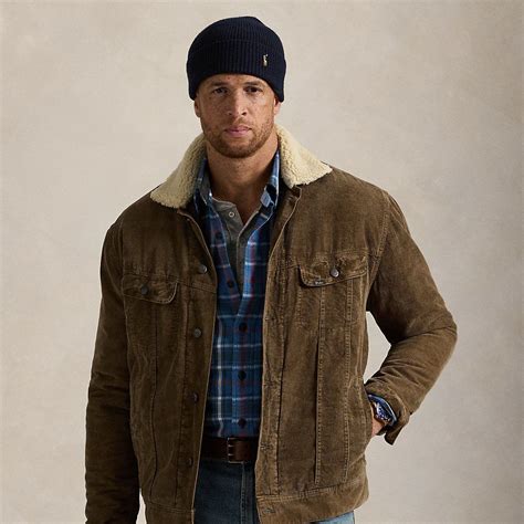 Fleece Lined Corduroy Trucker Jacket Trucker Jacket Jackets Mens Sherpa