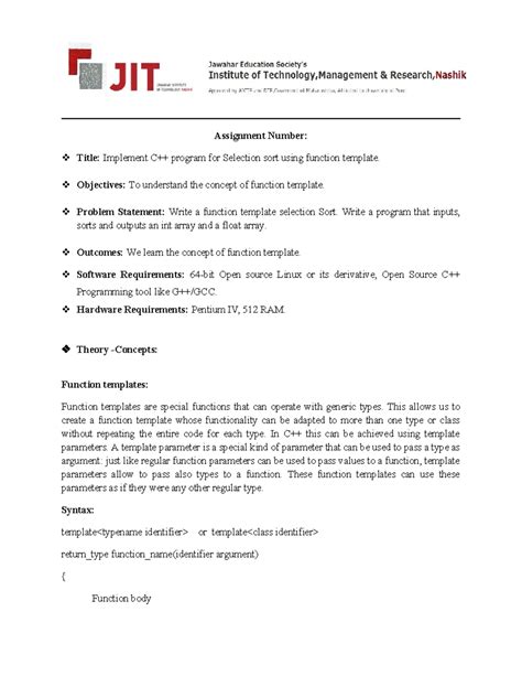 Temp Selection Writeup Assignment Number Title Implement C Program For Selection Sort