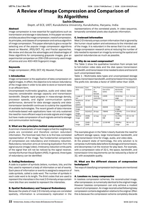 Pdf A Review Of Image Compression And Comparison Of Its Algorithms