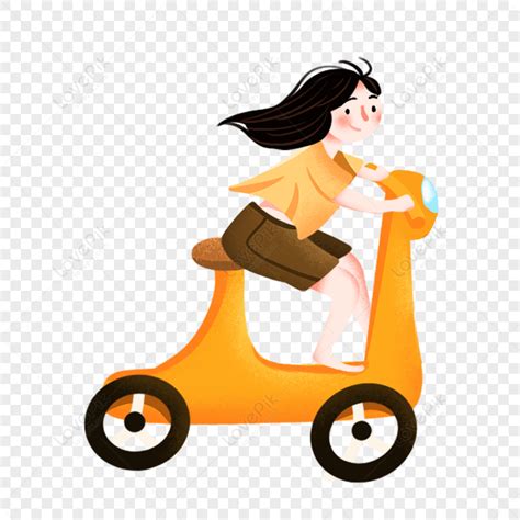 자전거 타기 소녀 Png 일러스트 무료 다운로드 Lovepik