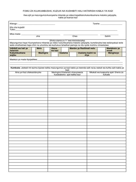 Risk Form Modified Swahili Vr 011 Pdf Pdf