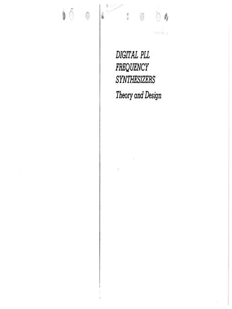 pll frequency synthesis theory and design pdf