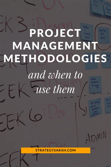 Project Management Methodologies And When To Use Them Strategy Sarah Executive Coach