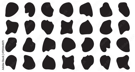 Blob Shape Organic Red Blob Vector Illustration Set Collection From Abstract Forms For Design