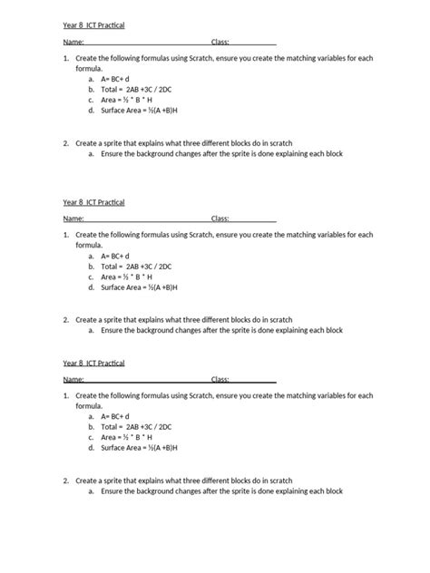 Year 8 Ict Practical Pdf Teaching Methods And Materials