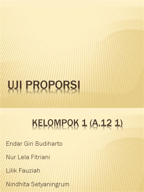 Kel 1 Uji Proporsi Pdf Sains And Matematika