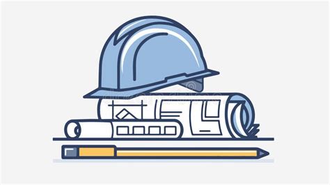 Construction Blueprint Icon With Hat For Professional Design Projects Stock Vector