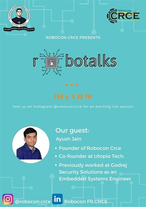 Robocon Fr Crce On Linkedin Robotalks With Robocon Crce🥳 Were Going Live 🔥 Team Robocon Crce Is…