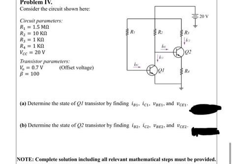Solved Problem Iv Consider The Circuit Shown Here Circuit