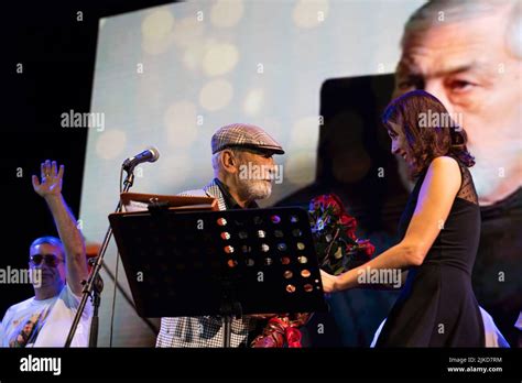 Odessa Ukraine June 27 2019 Famous Georgian Singer Vakhtang Kikabidze On Stage Under Open Sky