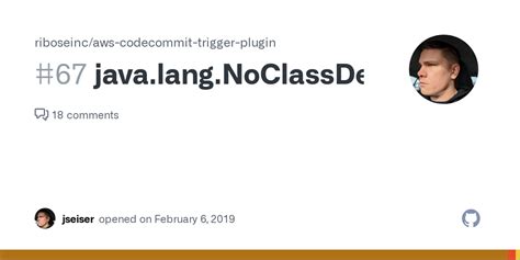 Javalangnoclassdeffounderror · Issue 67 · Riboseincaws Codecommit Trigger Plugin · Github