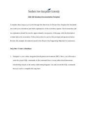 DAD 220 Database Documentation Template Docx DAD 220 Database