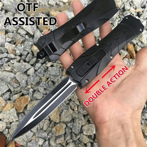 Tactical Knife Spring Assisted Knives Fixed Blade Double Edge Survival