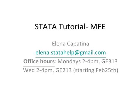 Ppt Stata Tutorial Mfe Powerpoint Presentation Free Download Id