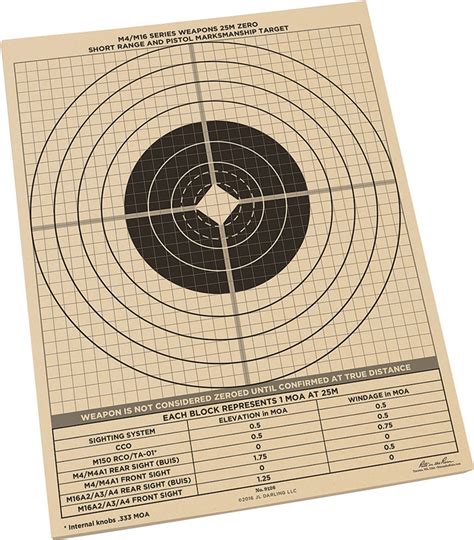 25m Zeroing Target Sheets 100 Hero Outdoors
