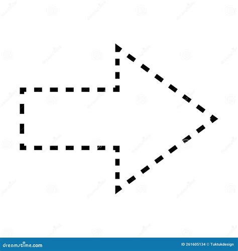 Arrow Shape Dashed Symbol Vector Icon For Creative Graphic Design Ui