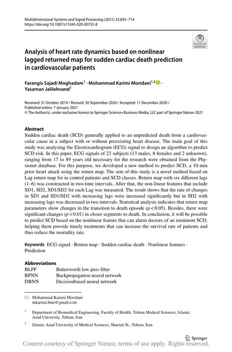 Analysis Of Heart Rate Dynamics Based On Nonlinear Lagged Returned Map For Sudden Cardiac Death