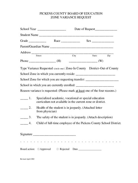Fillable Online Zone Variance Request Fax Email Print Pdffiller