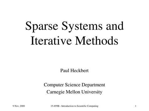 Ppt Sparse Systems And Iterative Methods Powerpoint Presentation Free Download Id3079661