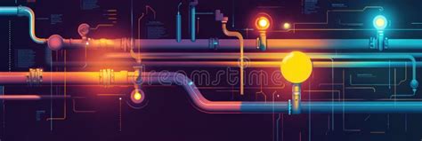Modern Infographic Illustrating Gas Pipelines And Flow Dynamics In An Energy Network Generative