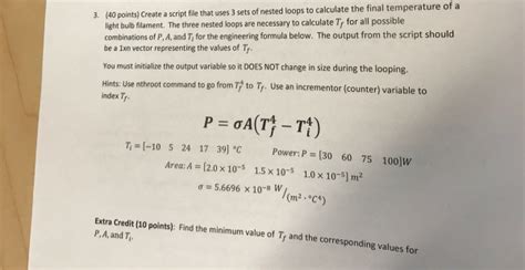 Solved Points Create A Script File That Uses Sets Of Chegg