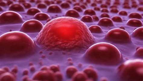 Premium Photo Closeup Of A Red Cell Amidst Purple Cells Possibly