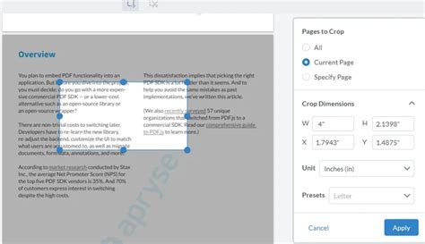 How To Snip And Crop Documents In Webviewer Apryse