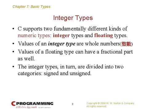 Chapter 7 Basic Types Chapter 7 Basic Types