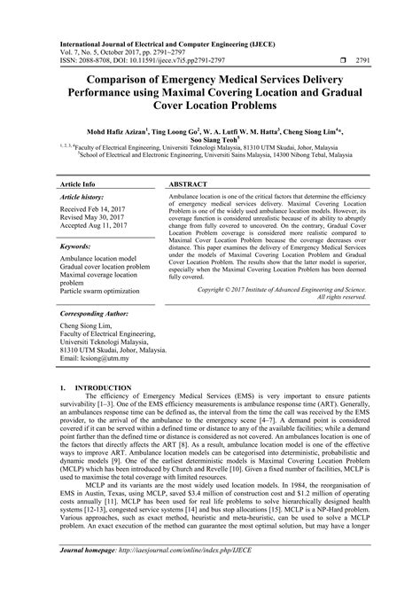 Comparison Of Emergency Medical Services Delivery Performance Using