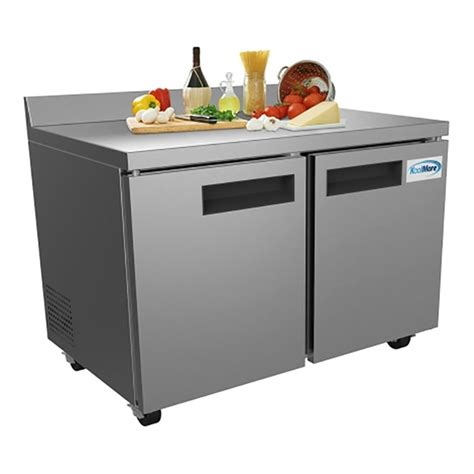 Koolmore 48 2 Door Stainless Steel Worktop Commercial Freezer In