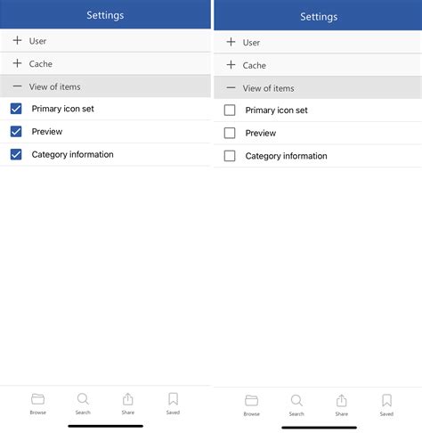 Contentaccess Mobile Settings View Of Items1 Tech Arrow