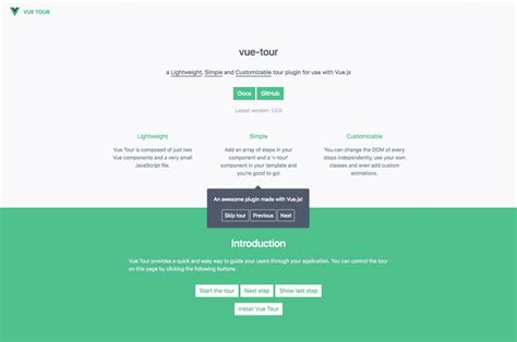 Vue Tour Customizable Tour Plugin Made With Vue Js