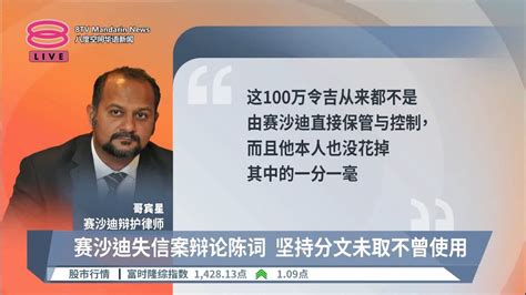 赛沙迪失信案辩论陈词 坚持分文未取不曾使用【20230410 八度空间华语新闻】 Youtube