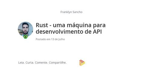 rust uma máquina para desenvolvimento de api