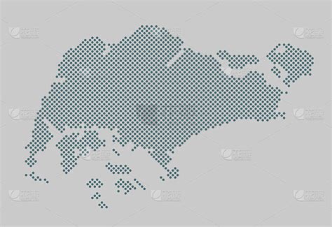矢量地图新加坡做点国家模板