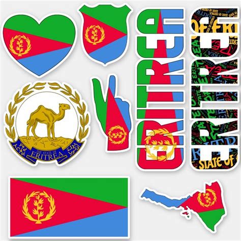 Amazing Eritrea Shapes National Symbols Sticker Zazzle Patriotic