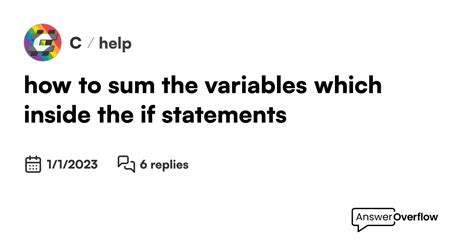How To Sum The Variables Which Inside The If Statements C