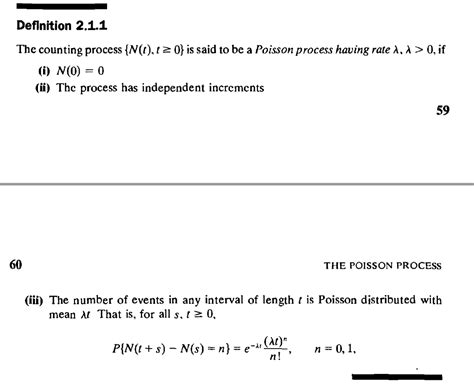 Solved 2 1 Show That Definition 2 1 1 Of A Poisson Process