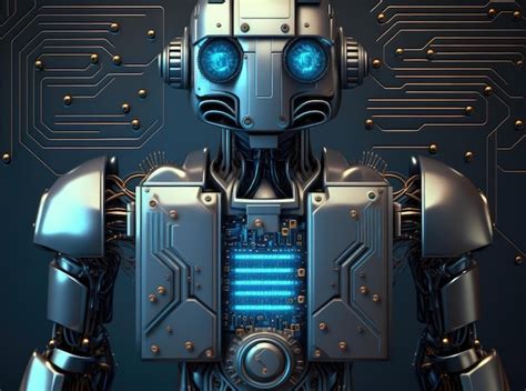 premium photo 3d visualization of an ai avatar represented by a futuristic robot with a