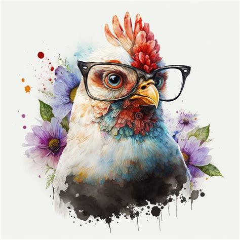 Cartoon Chicken Wearing Glasses Stock Illustrations 104 Cartoon