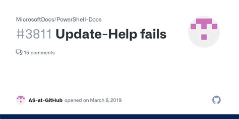 Update Help Fails · Issue 3811 · Microsoftdocspowershell Docs · Github