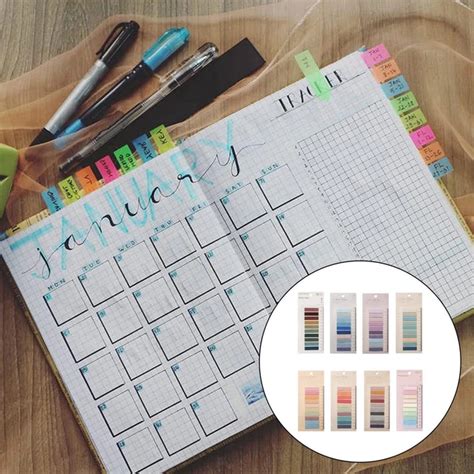 Pastel Color Index Tabs Aesthetic Classification For Notebooks School