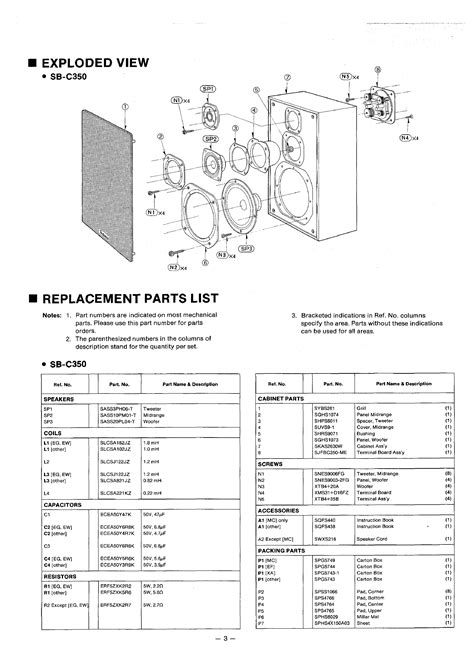 Service Manual For TECHNICS SB C350 Download